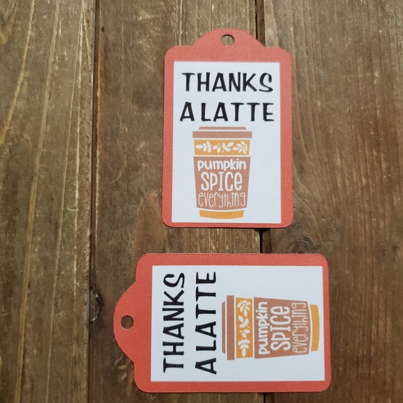 Office | Thank You Tags Thanks A Latte Tag Pumpkin Spice | Poshmark